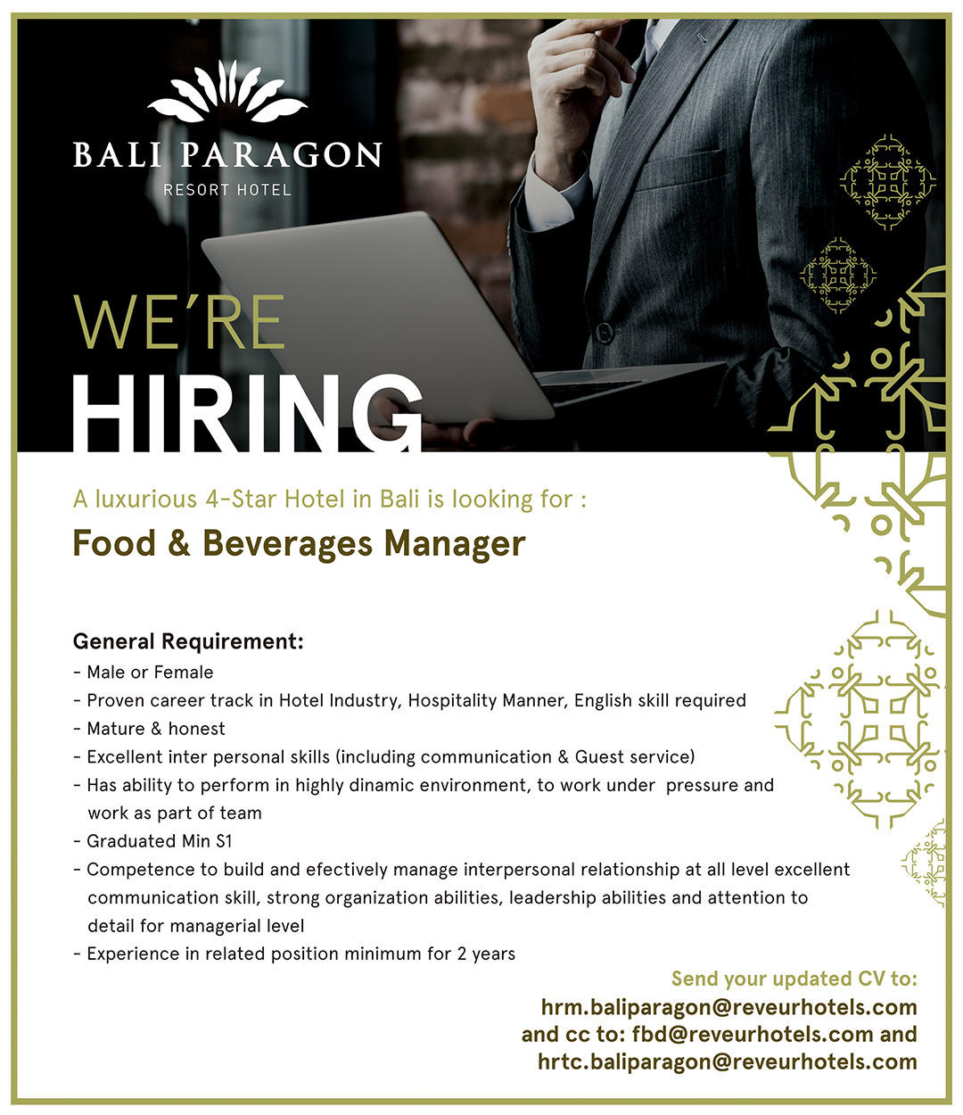 Bali Paragon Resort Hotel Hhrma Hotel Job Vacancy Indonesia