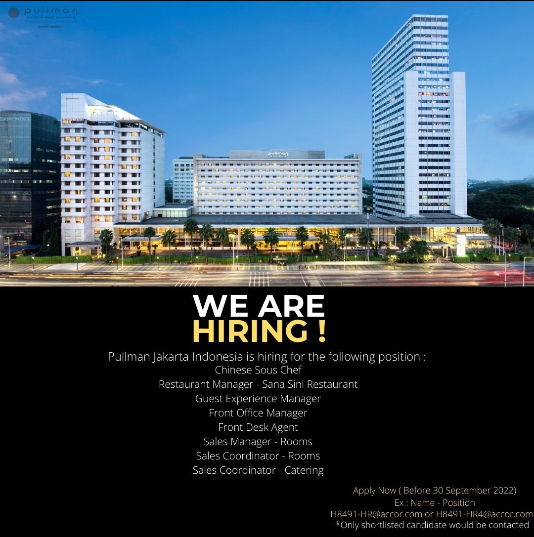 Pullman Jakarta - HHRMA Hotel Job Vacancy Indonesia
